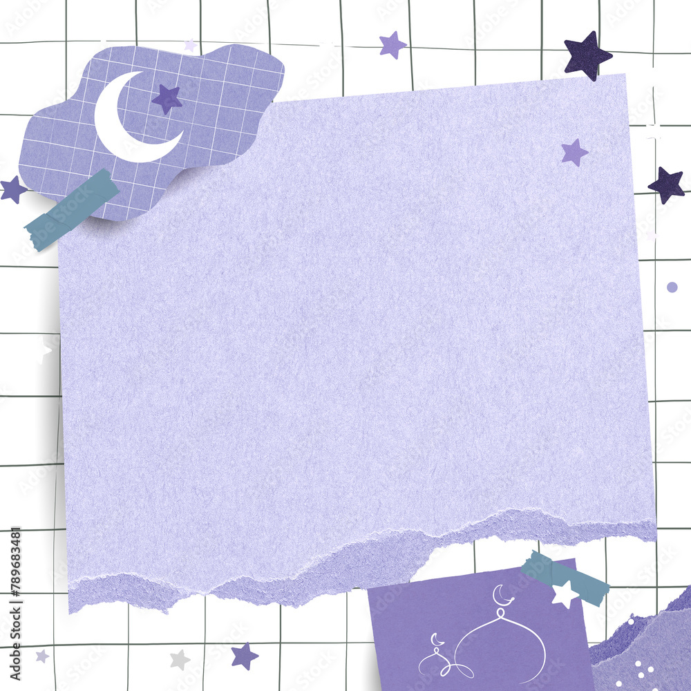 Purple png frame, ripped paper design on transparent background Stock ...