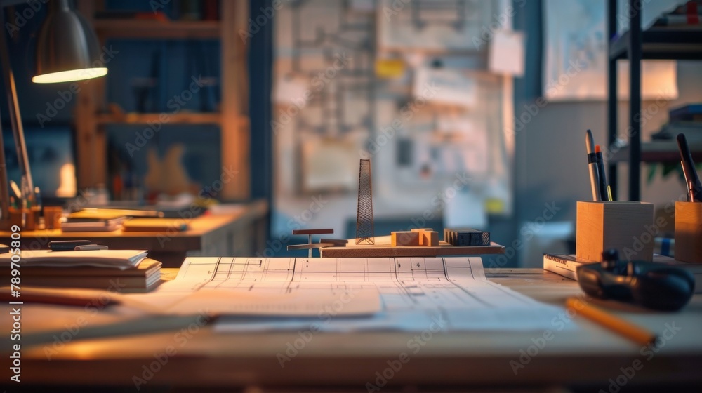 Abstract architects studio A mesmerizing image of an architects desk ...