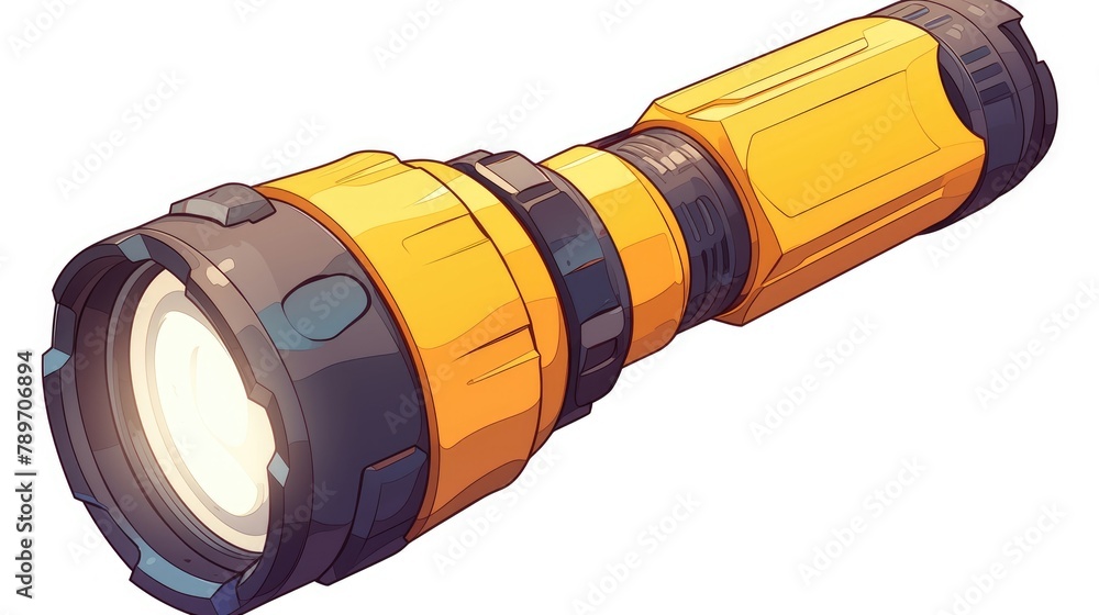 An engaging cartoon 2d design of a flashlight icon perfect for web ...