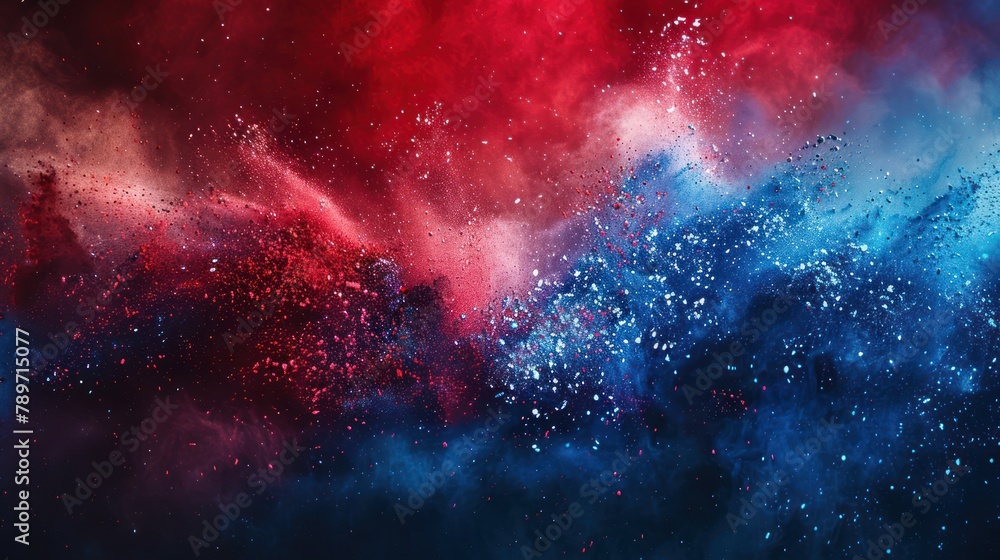 Colorful Patriotic Powder Splash with American Flag for Memorial Day ...
