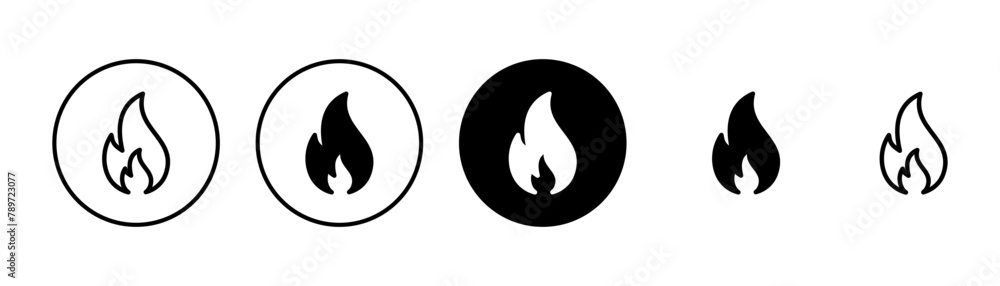 Fire icon vector isolated on white background. Fire flame icon template ...