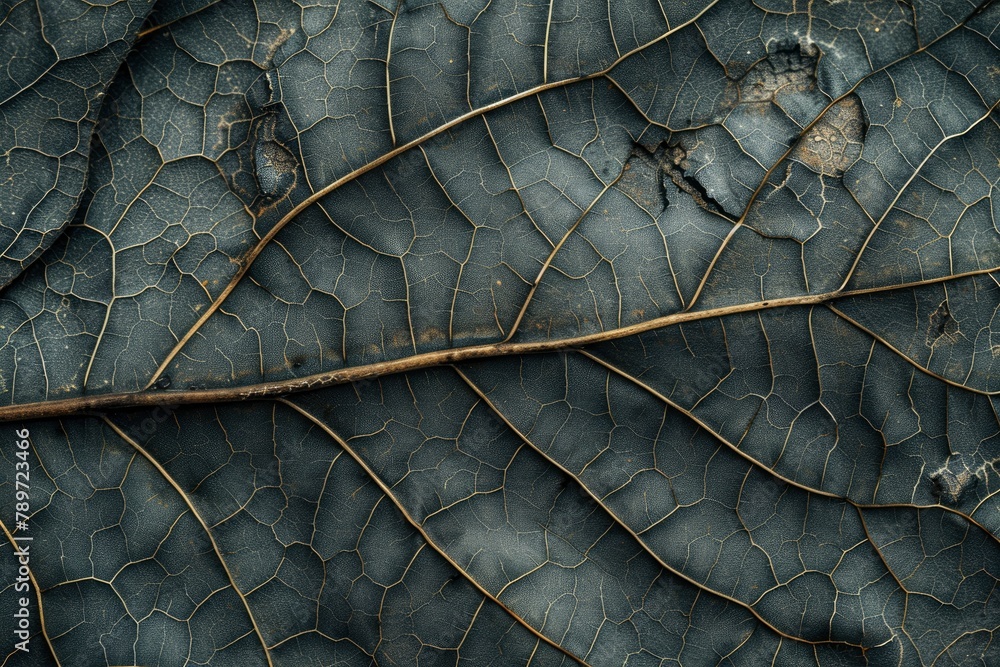 Close up of Fiber structure of dry leaves texture background. Cell ...