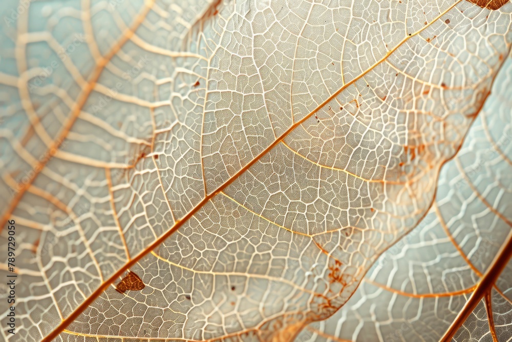 Close up of Fiber structure of dry leaves texture background. Cell ...