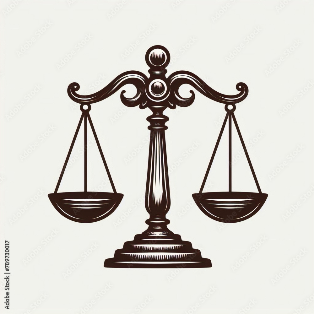 Simple classic justice balance scales silhouette. Justice scales line ...
