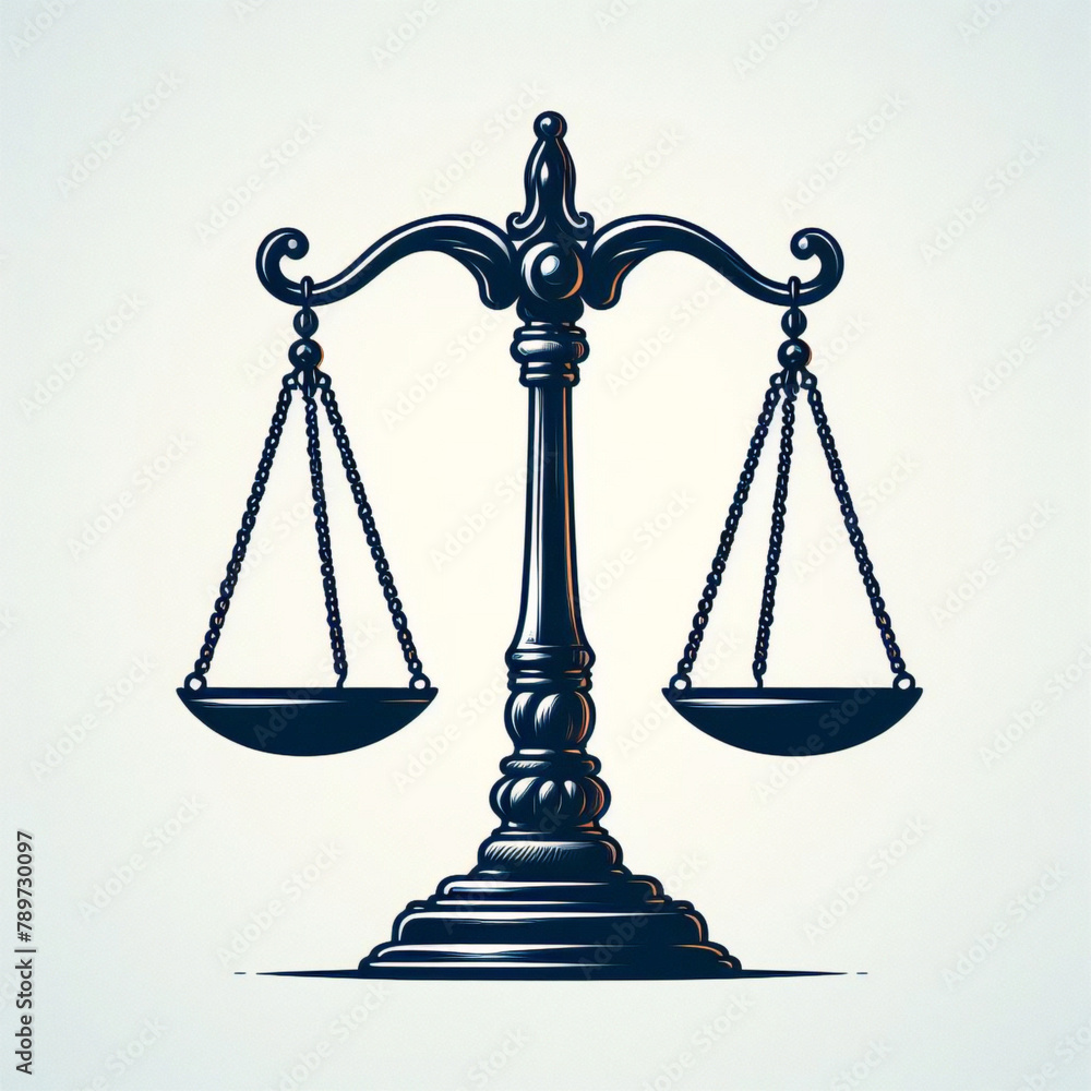 Simple classic justice balance scales silhouette. Justice scales line ...
