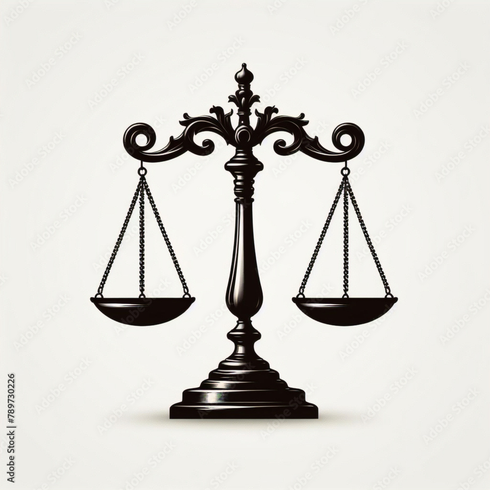 Simple classic justice balance scales silhouette. Justice scales line ...