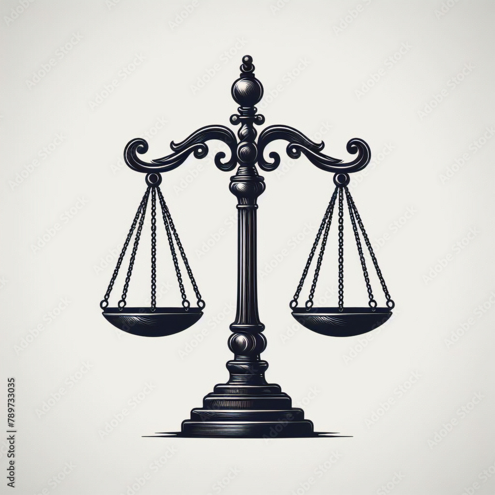 Simple classic justice balance scales silhouette. Justice scales line ...