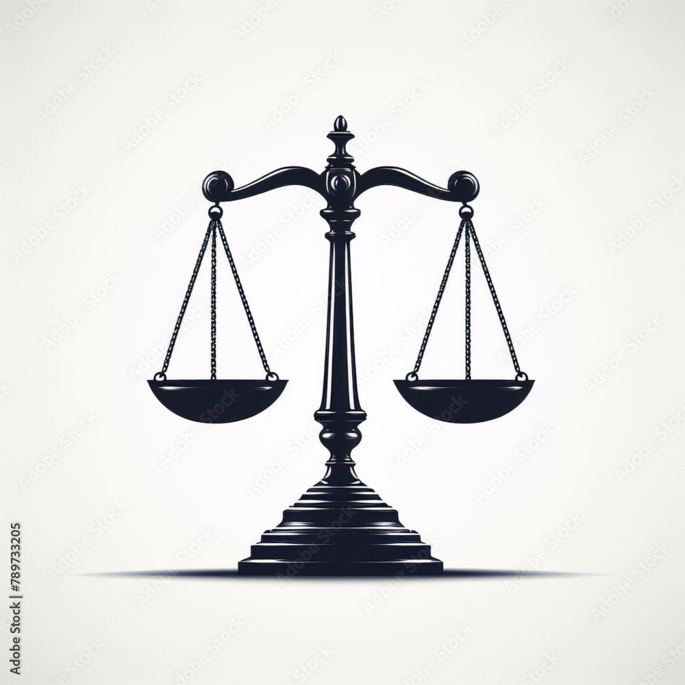 Simple classic justice balance scales silhouette. Justice scales line ...
