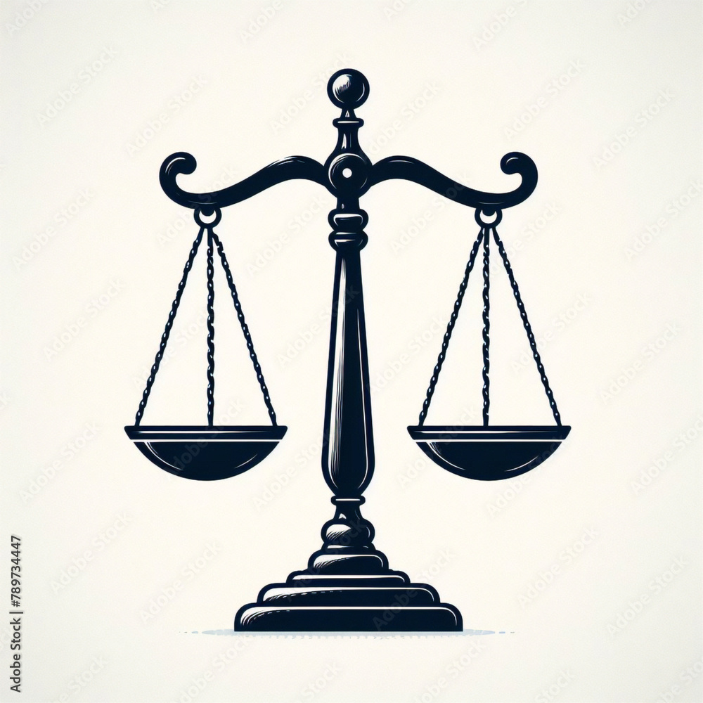 Simple classic justice balance scales silhouette. Justice scales line ...