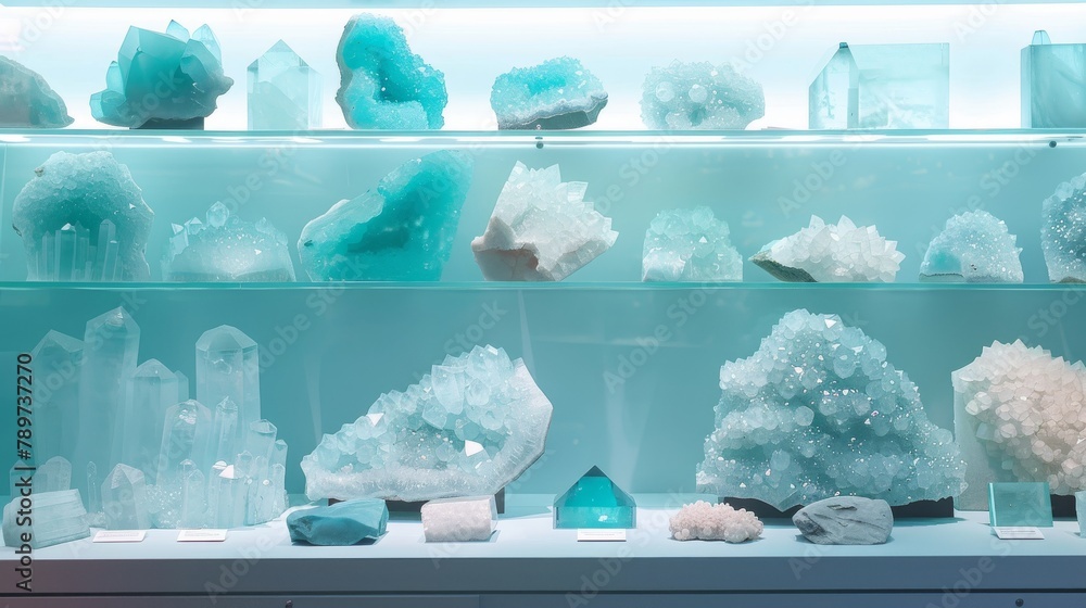 Showcases an educational exhibit that combines microscopic images of ...