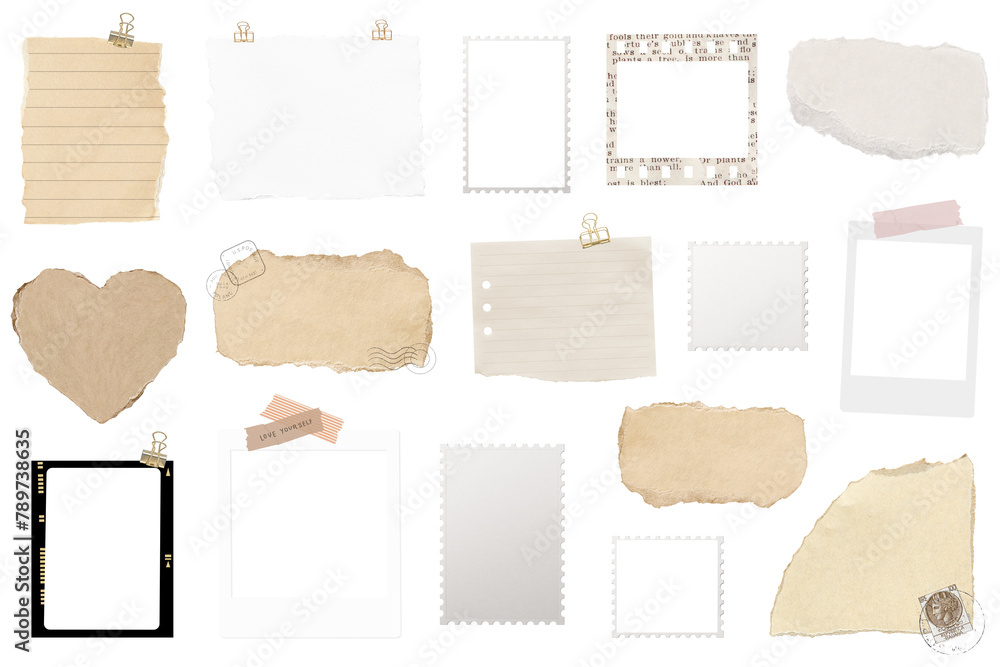 Paper note png sticker, stationery set transparent background Stock ...