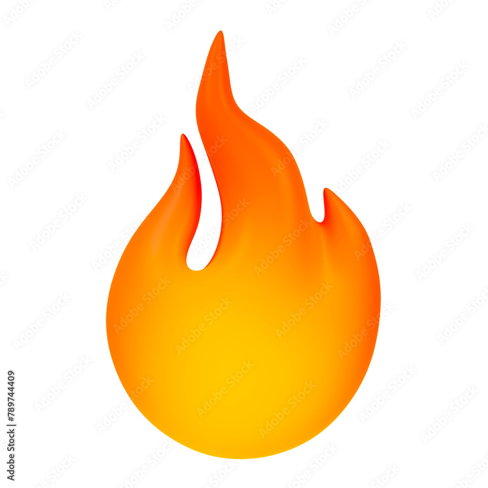 Flame icon png sticker, 3D gradient design, transparent background ...