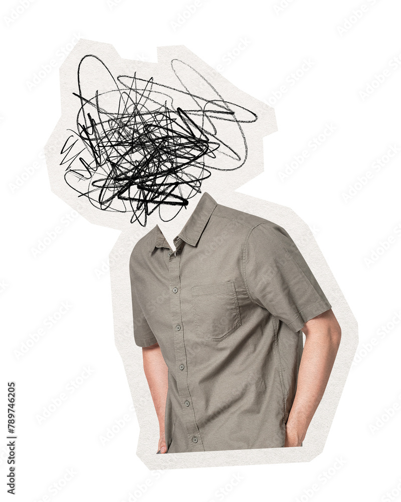 Scribble head png man, depression, mental health remixed media ...