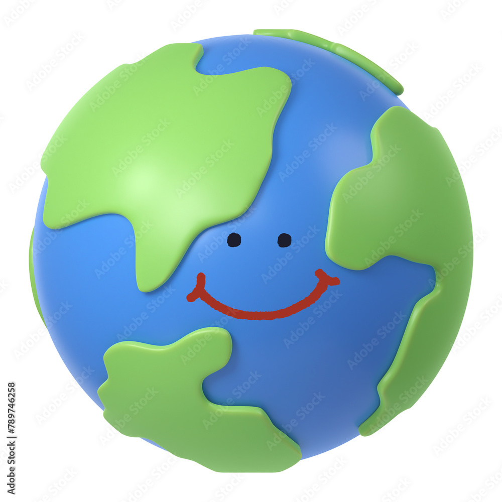 Smiling Earth png sticker, 3D emoticon illustration, transparent ...