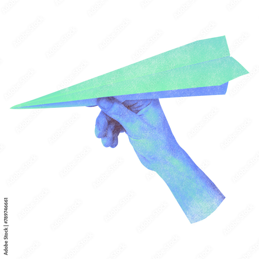 Hand holding paper plane png sticker, transparent background Stock ...