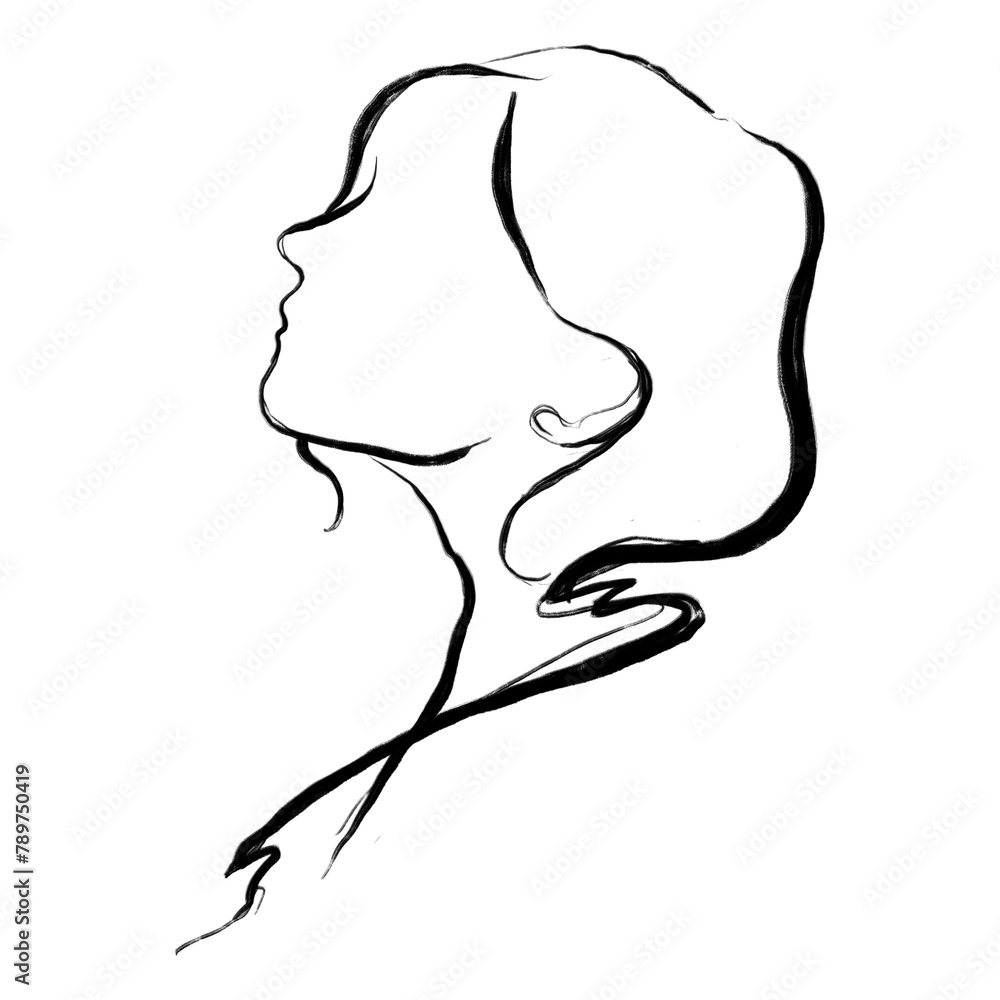 Aesthetic woman png sticker, drawing illustration, transparent ...