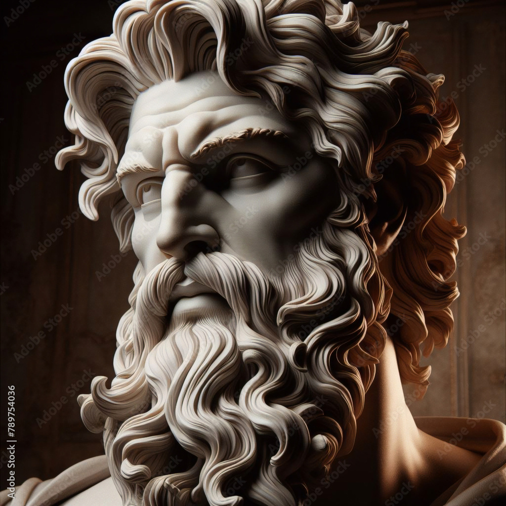 Illustration of a Renaissance marble statue of Hades. He is the king of ...