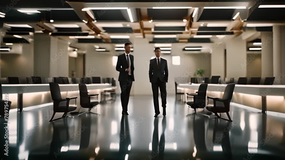 Two Men in Suits Standing in an Office Generative AI Stock Video ...