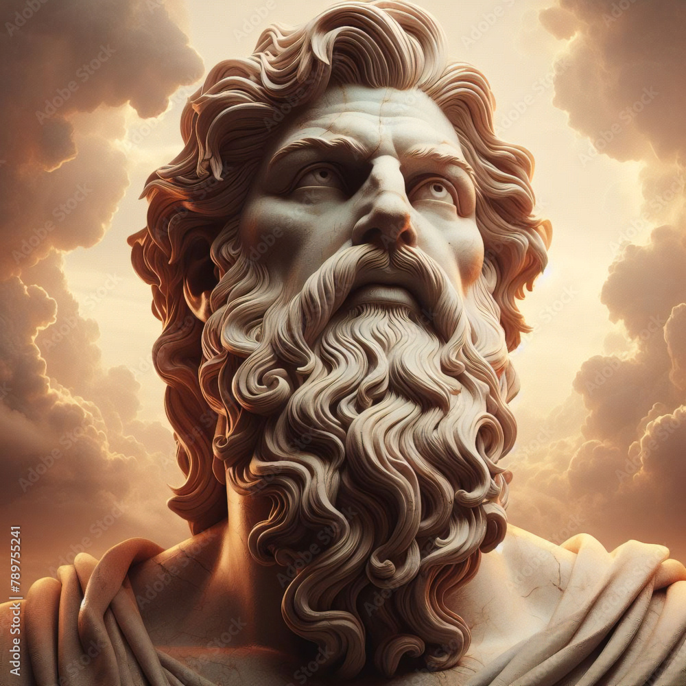 Illustration of a Renaissance marble statue of Hades. He is the king of ...