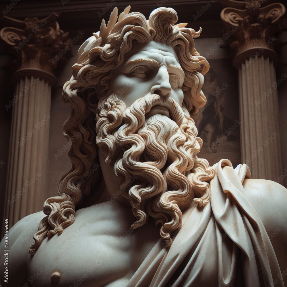 Illustration of a Renaissance marble statue of Hades. He is the king of ...