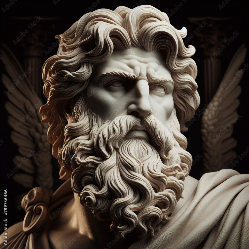 Illustration of a Renaissance marble statue of Hades. He is the king of ...