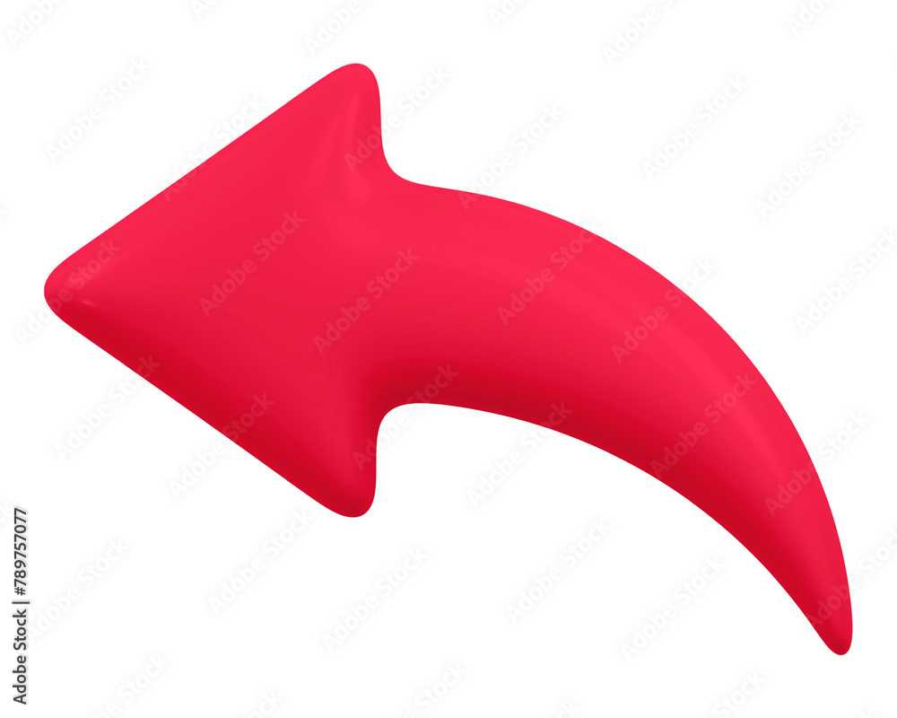 Red arrow png 3D sticker, transparent background Stock Illustration ...