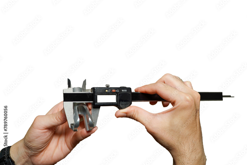 production quality control,Engineer's hand measuring metal parts with ...