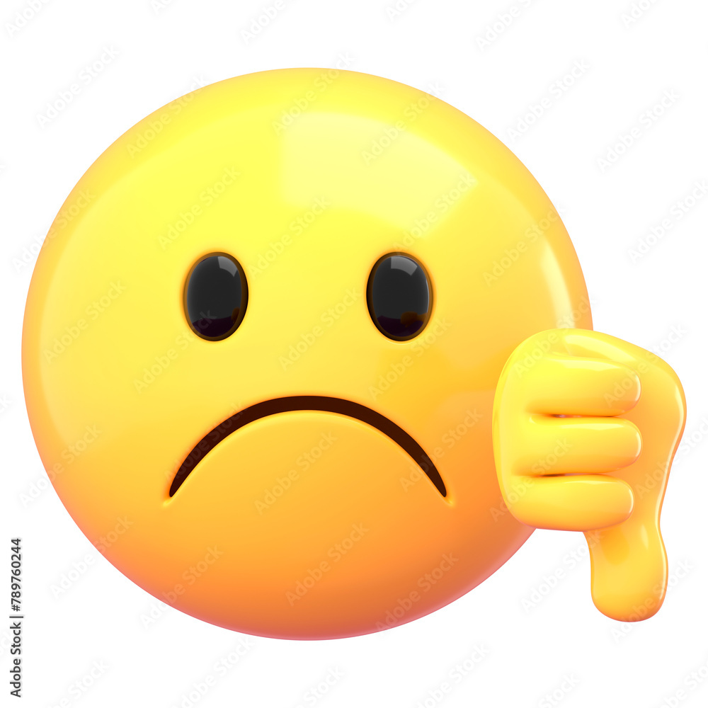 Dislike emoji png sticker, 3D rendering transparent background Stock ...