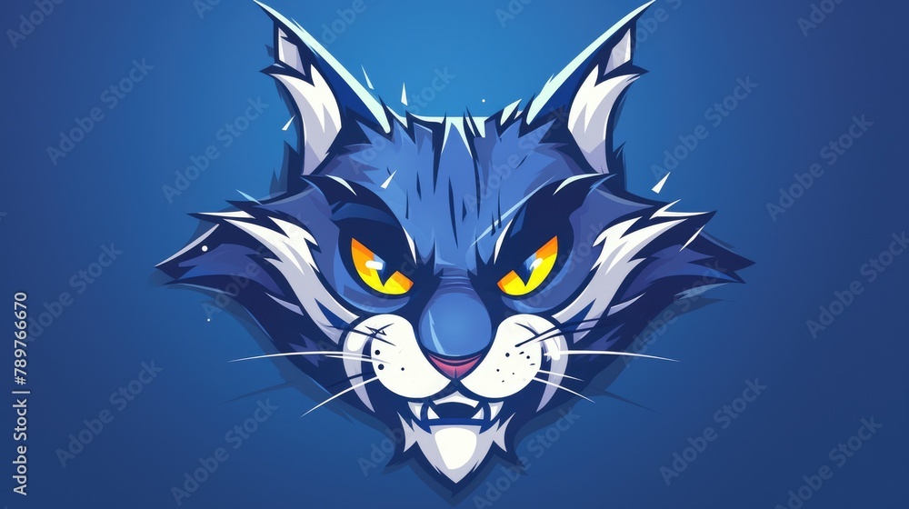 Wildcat Logo featuring a Cat Head as a logotype designed in a cartoon ...