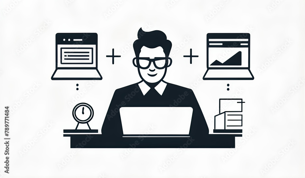 businessman with laptop, person with laptop, person working on laptop ...
