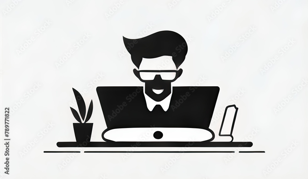businessman with laptop, person with laptop, person working on laptop ...
