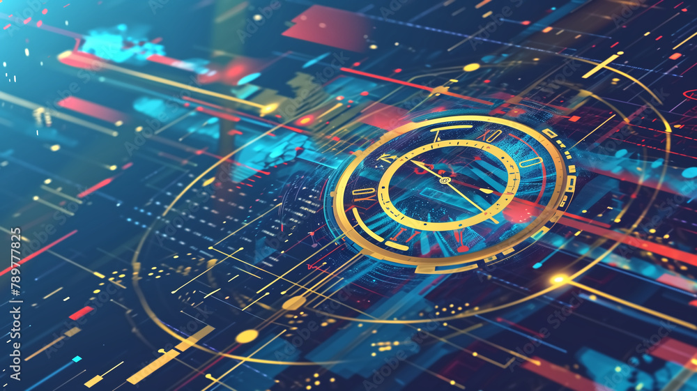 Digital art piece depicting a futuristic concept of a time tunnel with ...