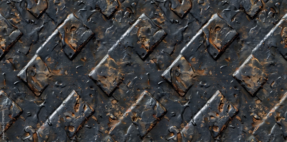 Rugged Seamless Cast Iron Texture Industrial Background. Gritty ...