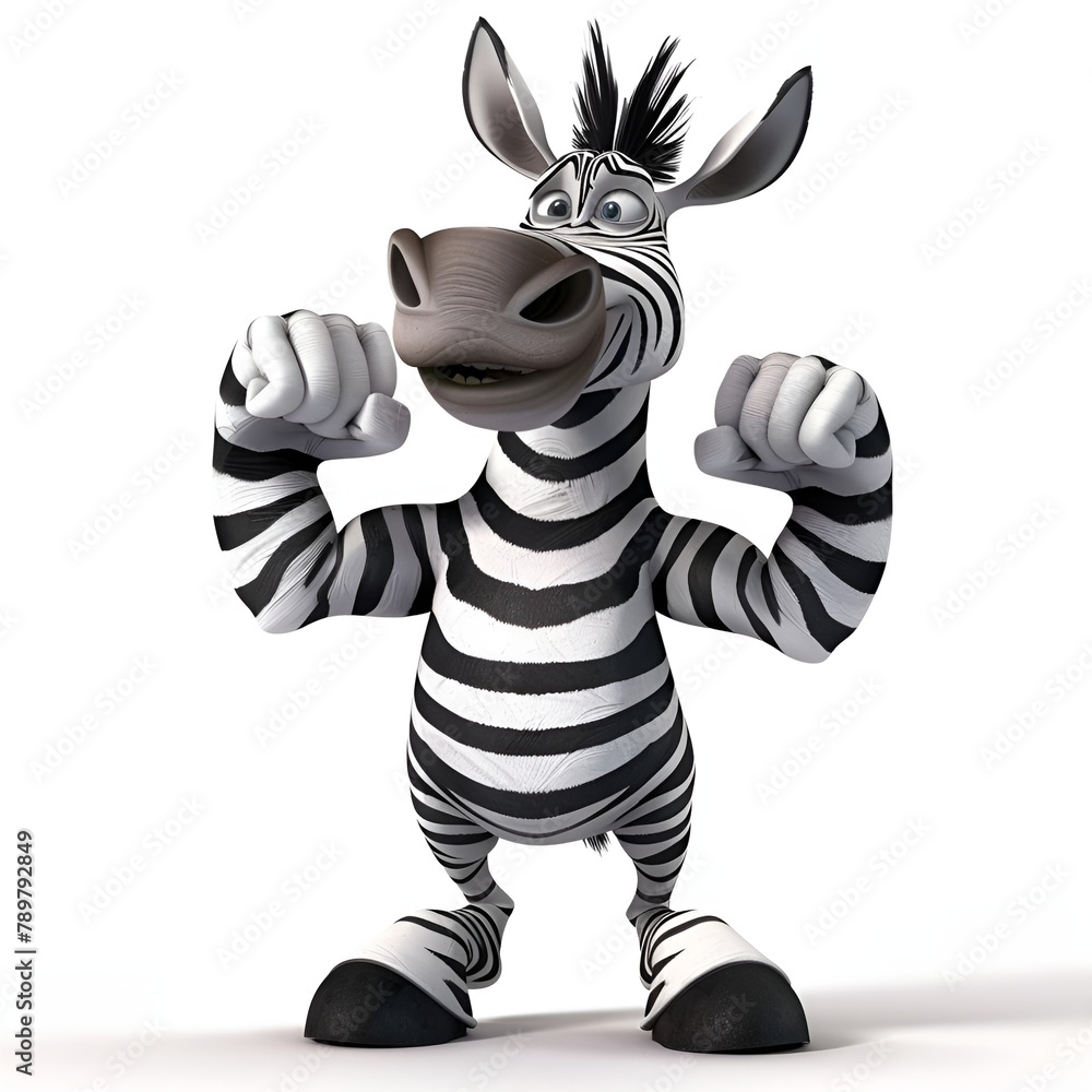 zebra cartoon illustration showing of muscles Stock Illustration ...