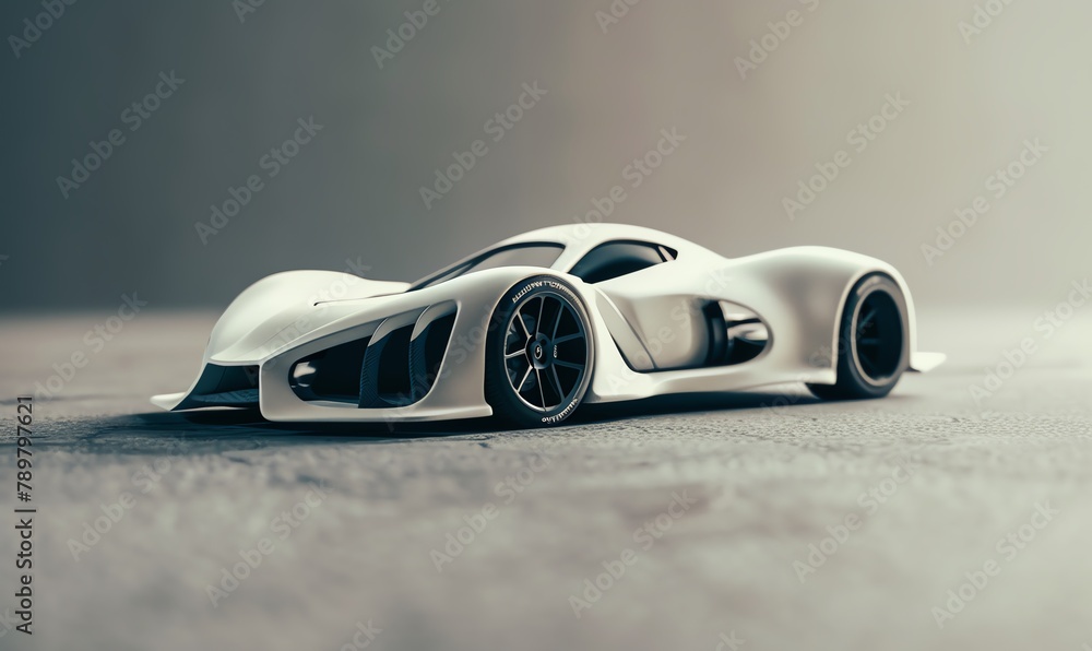 Design an innovative 3D printed prototype of a sleek, futuristic sports ...