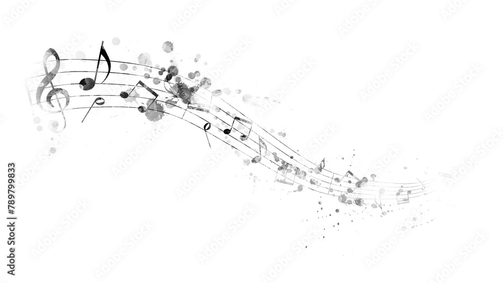 Music notes png watercolor, transparent background Stock Illustration ...