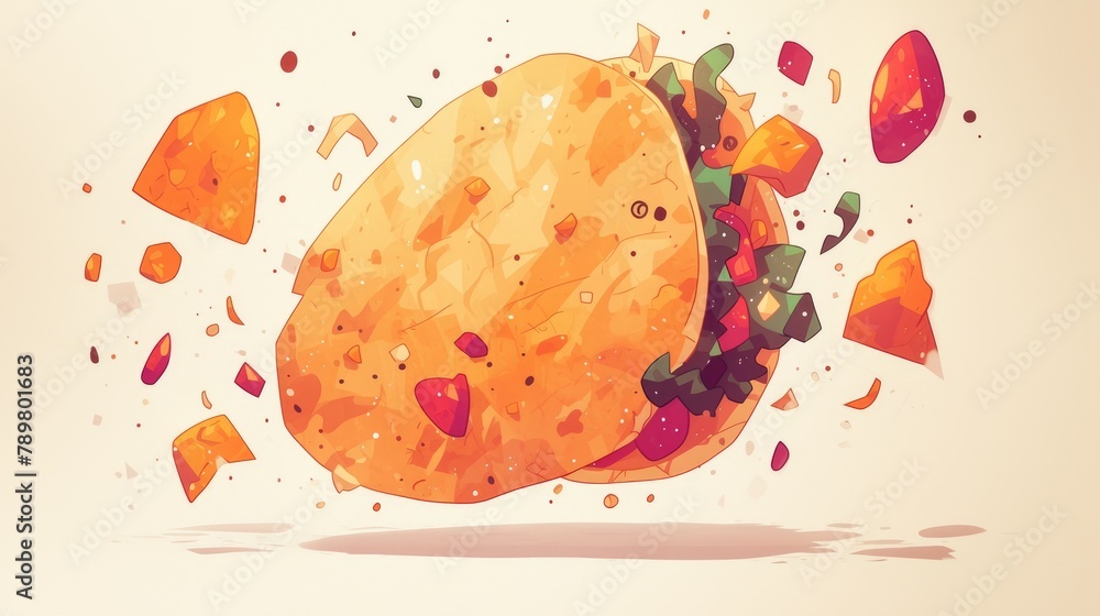An illustration of a taco skillfully juggling with balls is depicted in ...