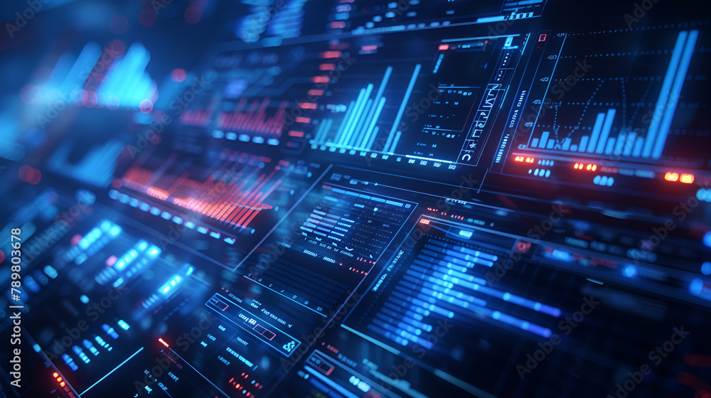 Stereoscopic data chart, visual data screen,data table, Visual data ...