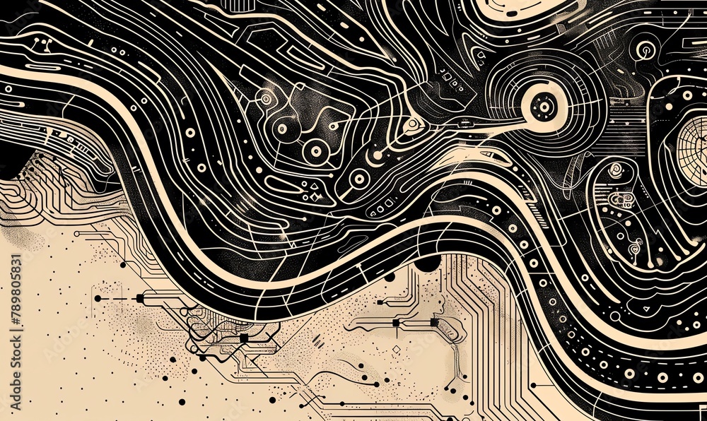 Illustrate the concept of machine learning using a traditional pen and ...