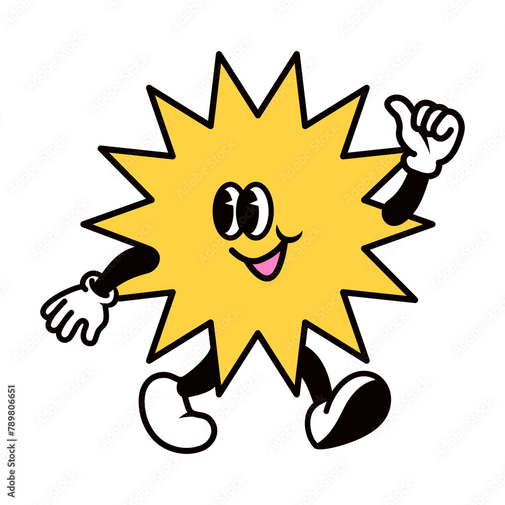 Starburst shape cartoon png, creative character illustration ...