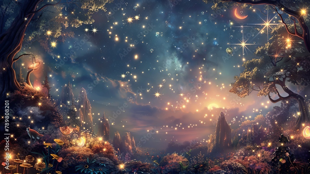 Mesmerizing night sky with glittering stars and celestial beauty ...