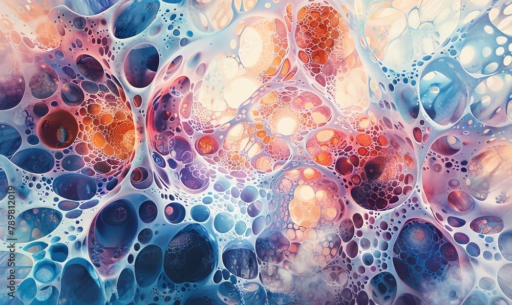 Transform the concept of nanotechnology into a mesmerizing watercolor ...