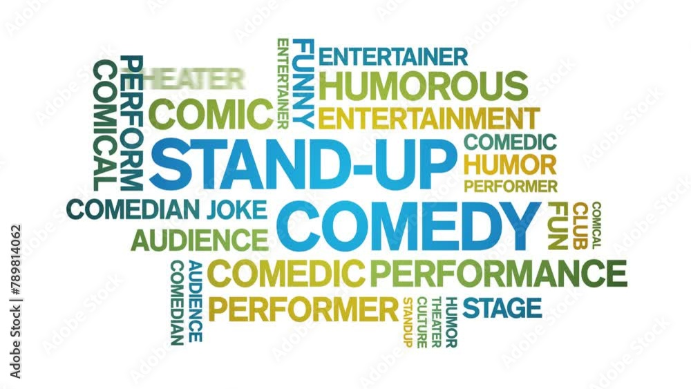 Stand-Up Comedy animated word cloud;text design animation tag kinetic ...