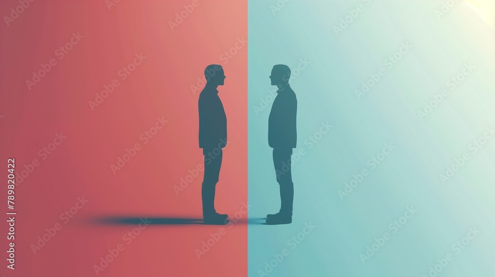 An image depicting a mediator concept, showcasing two business ...