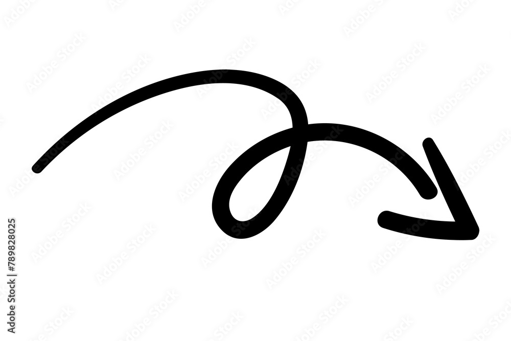 Cursive arrow png sticker on transparent background Stock Illustration ...