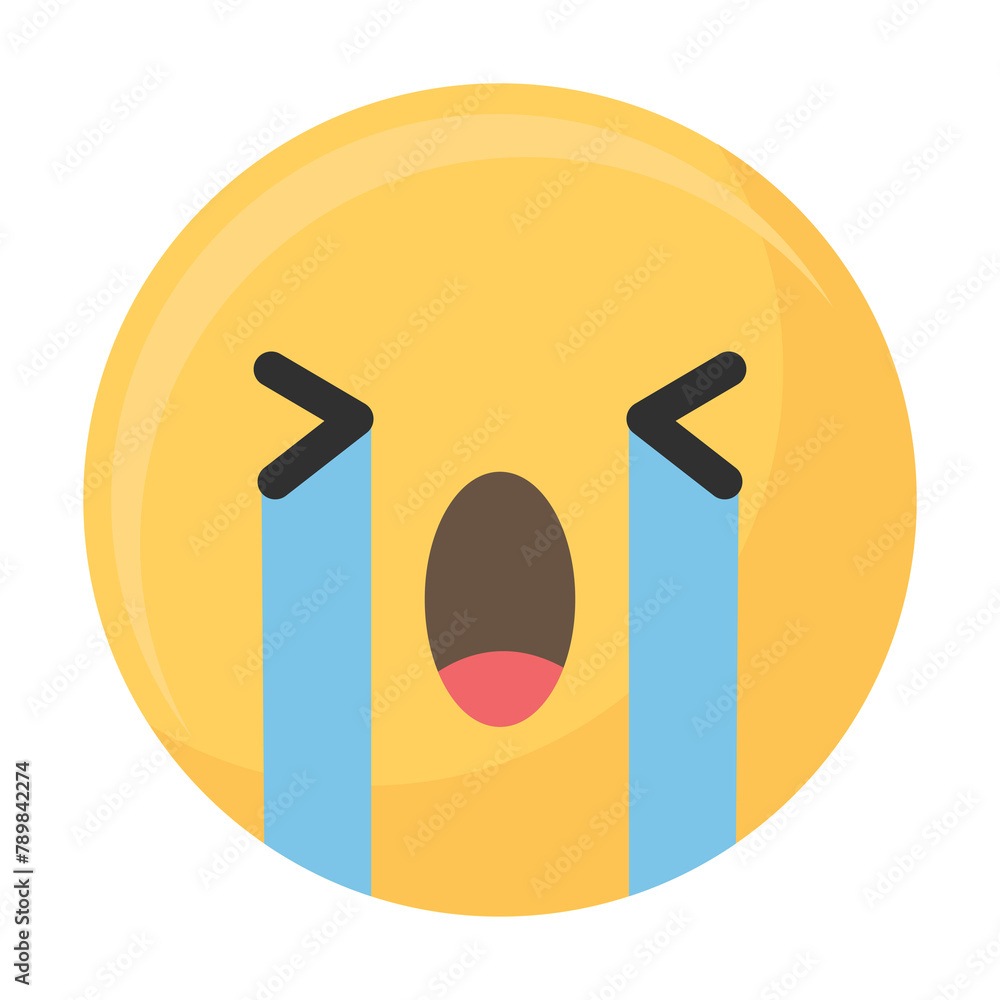 Crying face emoticon symbol transparent png Stock Illustration | Adobe ...