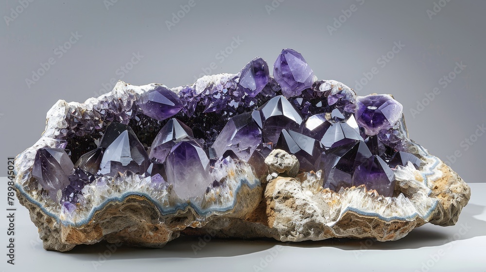 Elegant display of Brazilian amethyst and sodalite crystals ...