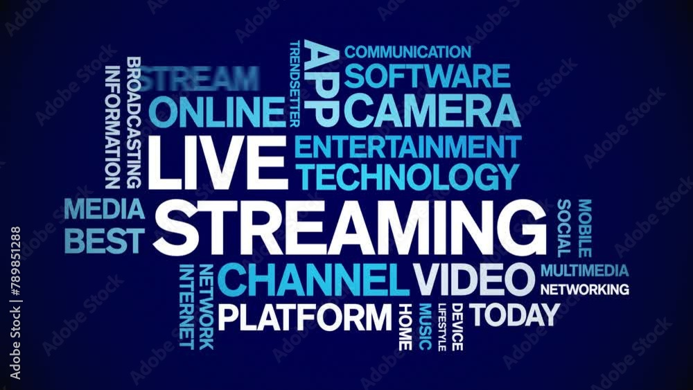 Live Streaming animated word cloud;text design animation tag kinetic ...