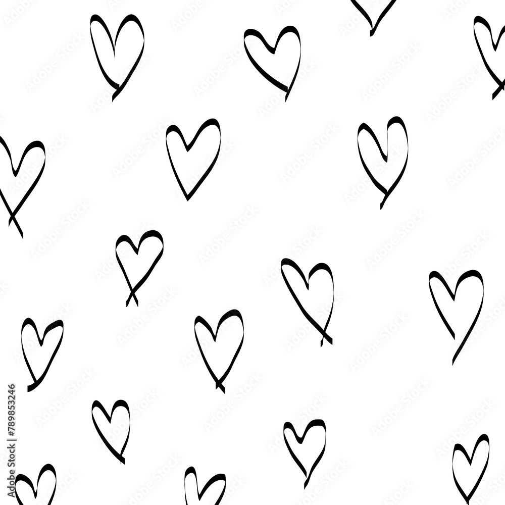 Heart pattern png, transparent background, doodle ink design Stock ...