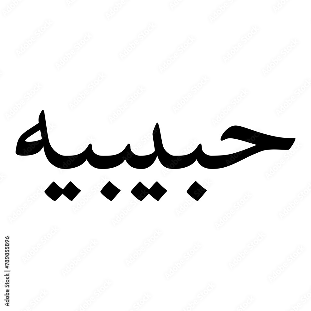 Habiba Muslim Girls Name Naskh Font Arabic Calligraphy vector de Stock ...